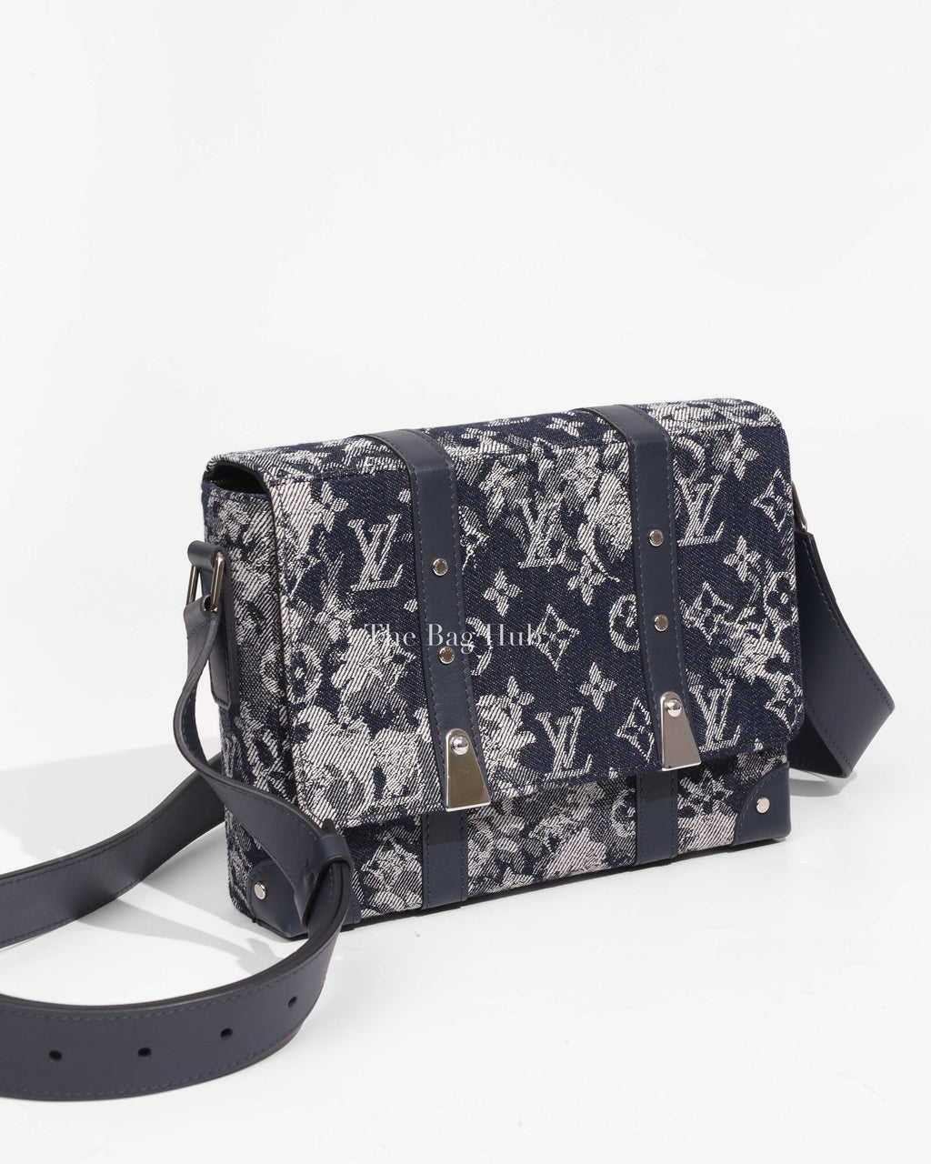 Louis Vuitton Blue Monogram Canvas Trunk Tapestry Messenger Bag-1