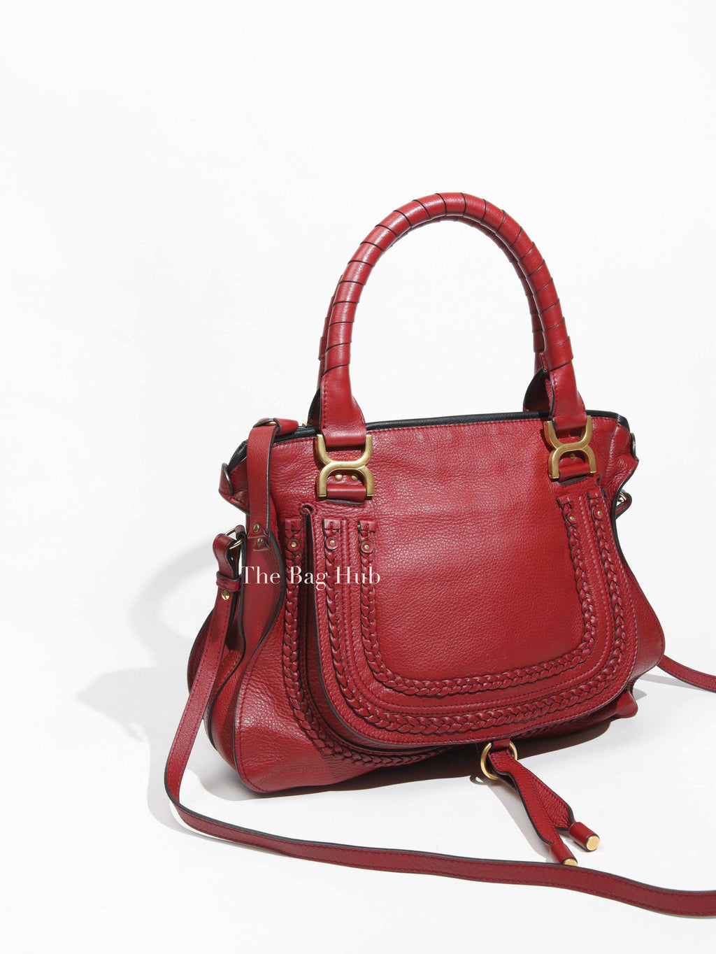 Chloe Maroon Leather Medium Marcie Bag